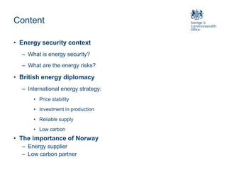 Energy Security and British Diplomacy | PDF