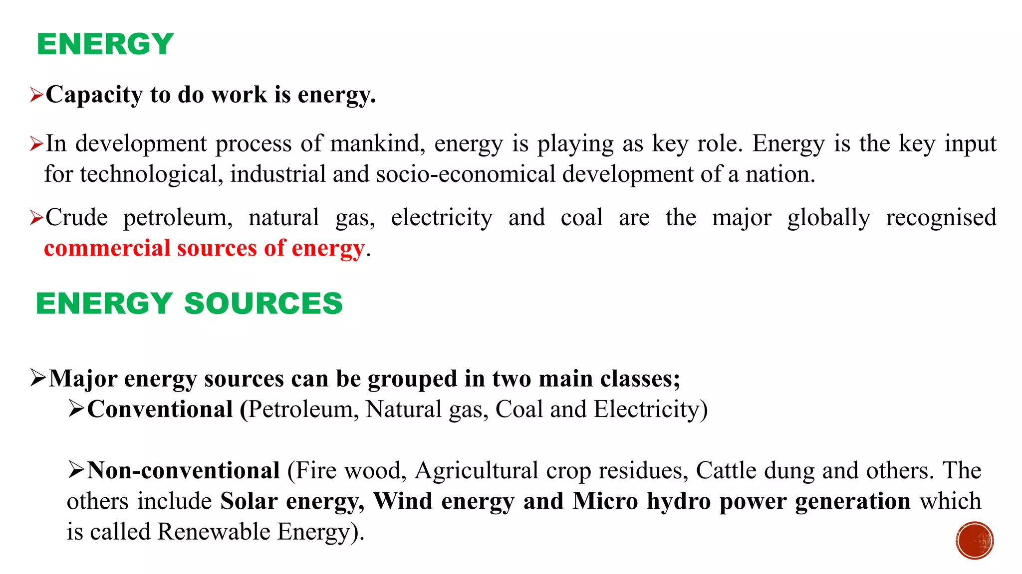 Energy sources and its classification | PPTX