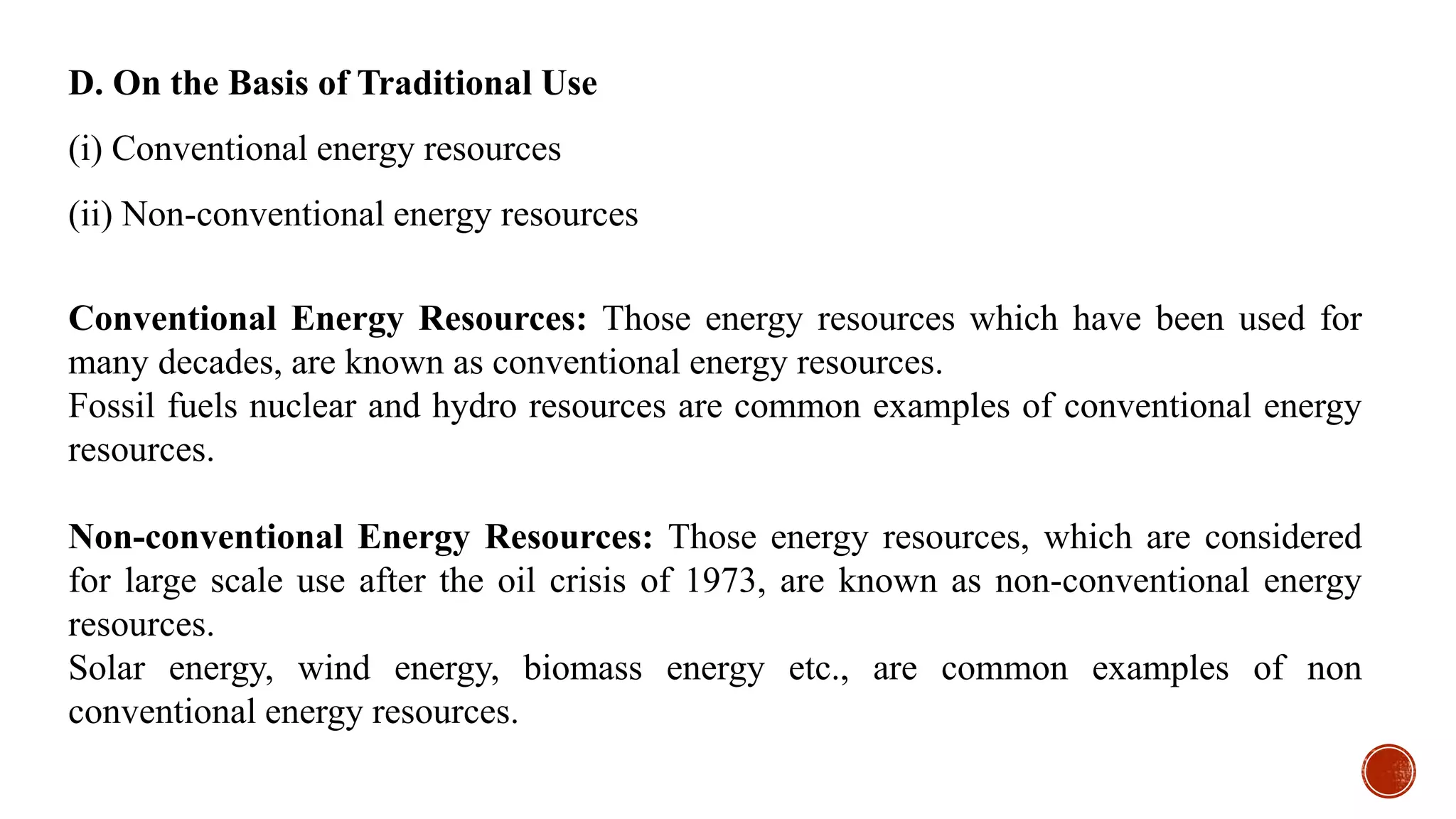 Energy sources and its classification | PPTX