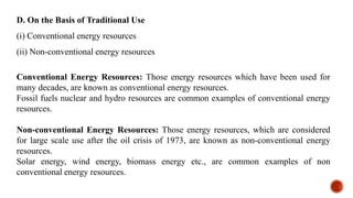 Energy sources and its classification | PPTX