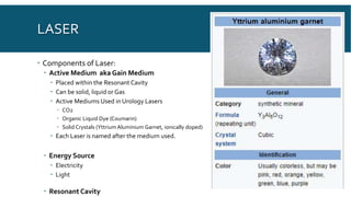 Lasers: Energy sources in urology (part 1) | PPTX