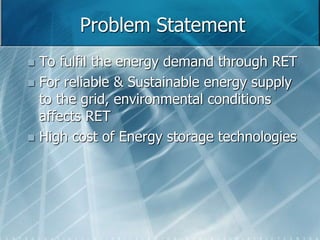 Energy storage Technologies | PPTX