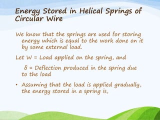 Energy storage capacity,fatigue loading of springs | PPT