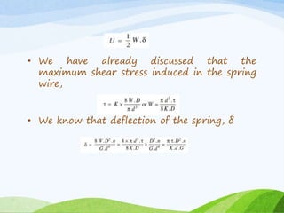 Energy storage capacity,fatigue loading of springs | PPT