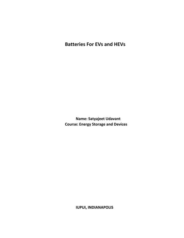Energy storage devices | PDF | Green Vehicles | Auto Type