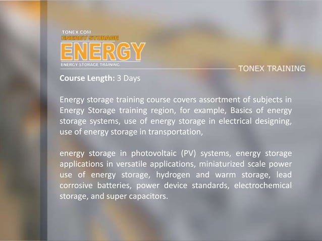Energy storage training, Energy storage certification course : Tonex ...