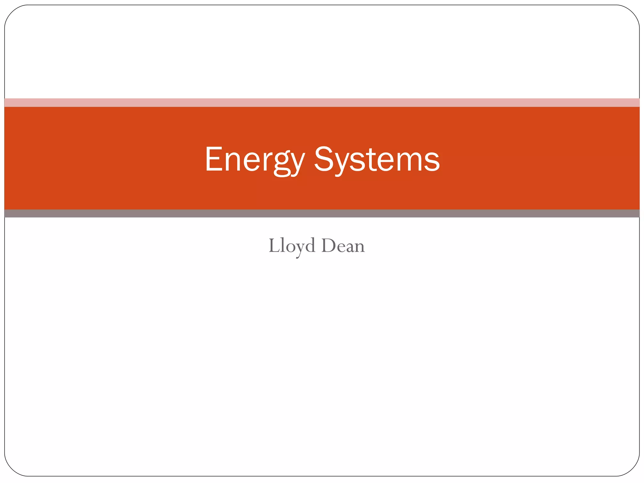 Energy systems | PPT