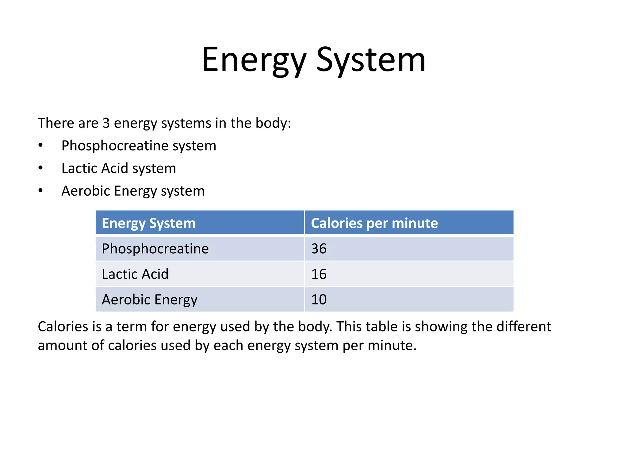 Energy systems | PPTX | Fitness and Exercise | Healthy Living