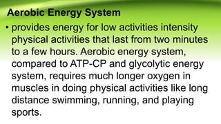 Grade 11 PE&Health Lesson 2: Energy systems | PPTX