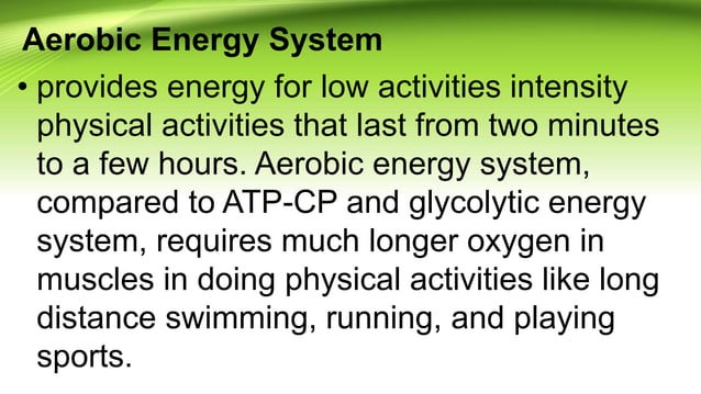 Grade 11 PE&Health Lesson 2: Energy systems | PPTX | Running and ...