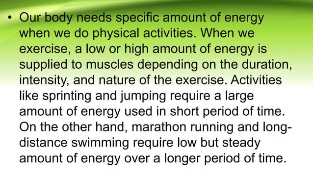 Grade 11 PE&Health Lesson 2: Energy systems | PPTX | Running and ...