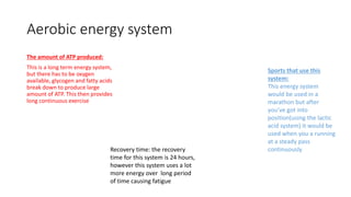 Energy systems | PPTX | Running and Jogging | Fitness and Exercise