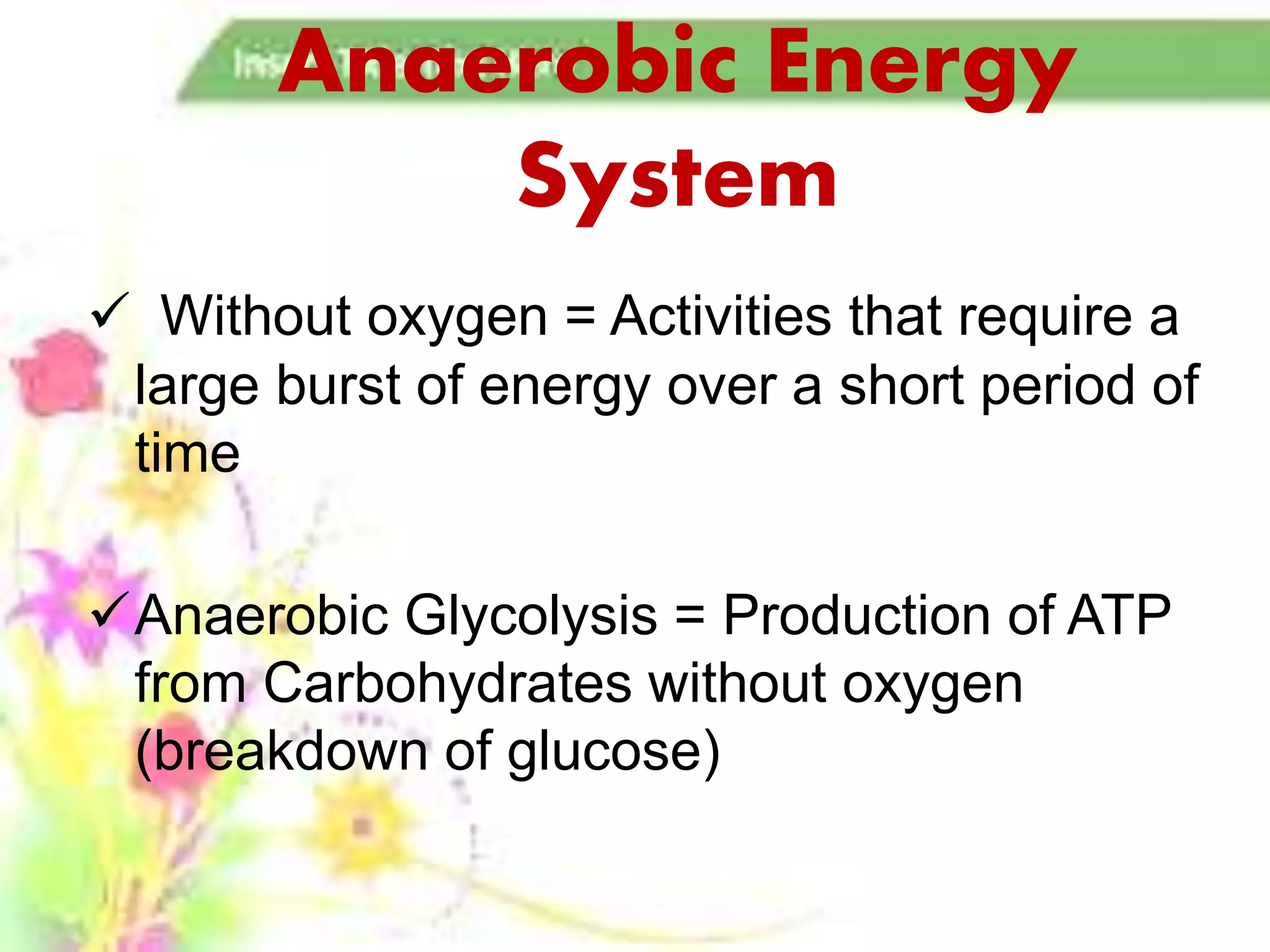 Energy systems in human body by arianaacardiorespiratory | PPTX