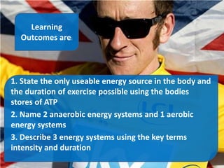 Energy systems introduction AS Physical Education 2013 | PPTX