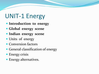 Energy technology unit 1 ( introduction to energy) | PPT