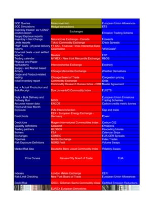Energy Trading Risk Management Systems Matrix | XLS