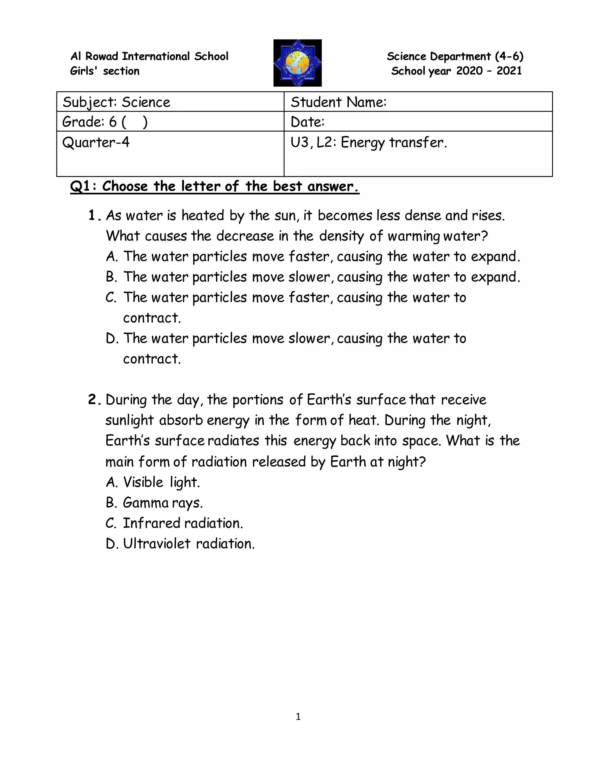 Energy transfer | DOCX