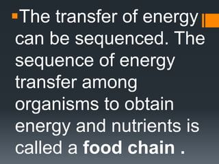 Energy transfer in the ecosystems | PPTX