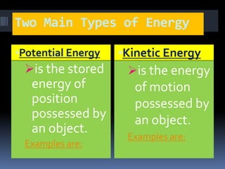 Energy transformation | PPTX