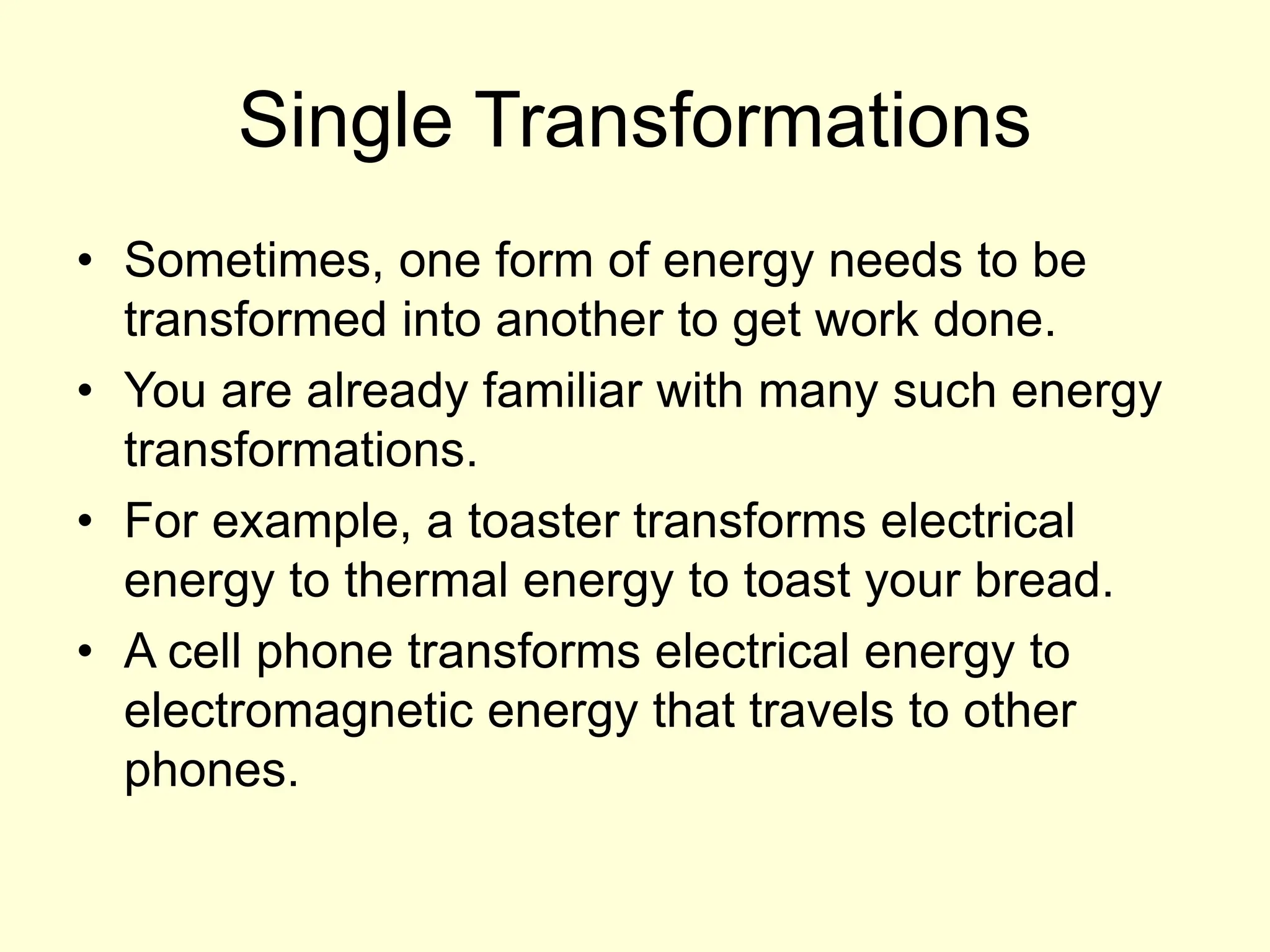 Teaching Science - Energy Transformations | PPT