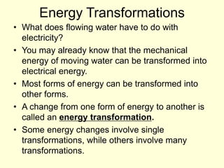 Teaching Science - Energy Transformations | PPT | Chemistry | Science