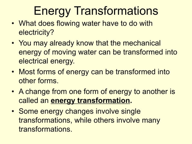 Teaching Science - Energy Transformations | PPT | Chemistry | Science