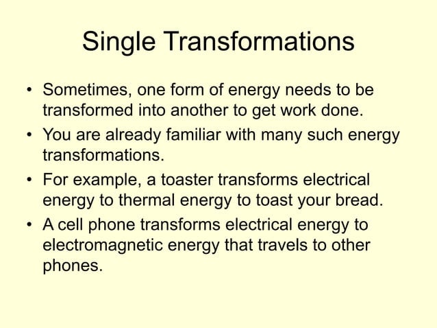 Teaching Science - Energy Transformations | PPT | Chemistry | Science