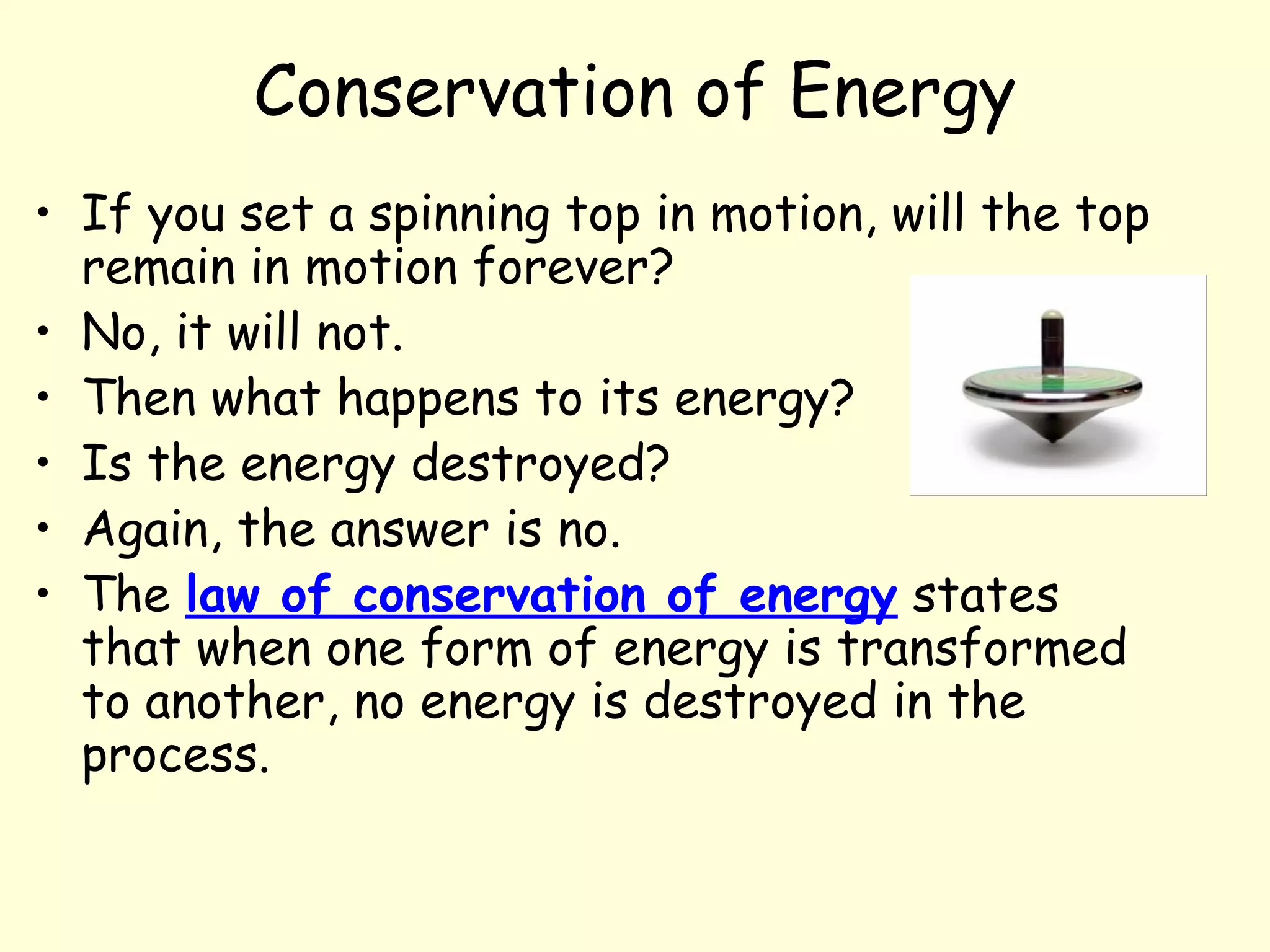 Energy transformations and conservation | PPT