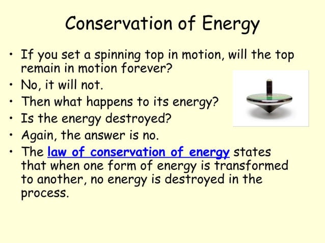 Energy transformations and conservation | PPT | Chemistry | Science