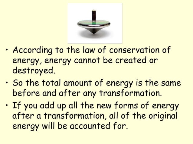 Energy transformations and conservation | PPT | Chemistry | Science