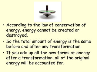 Energy Transformation Definition