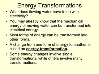 Energy transformations and conservation | PPT