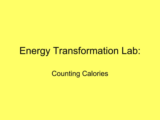 Energy transformations lab | PPT | Nutrition | Healthy Living
