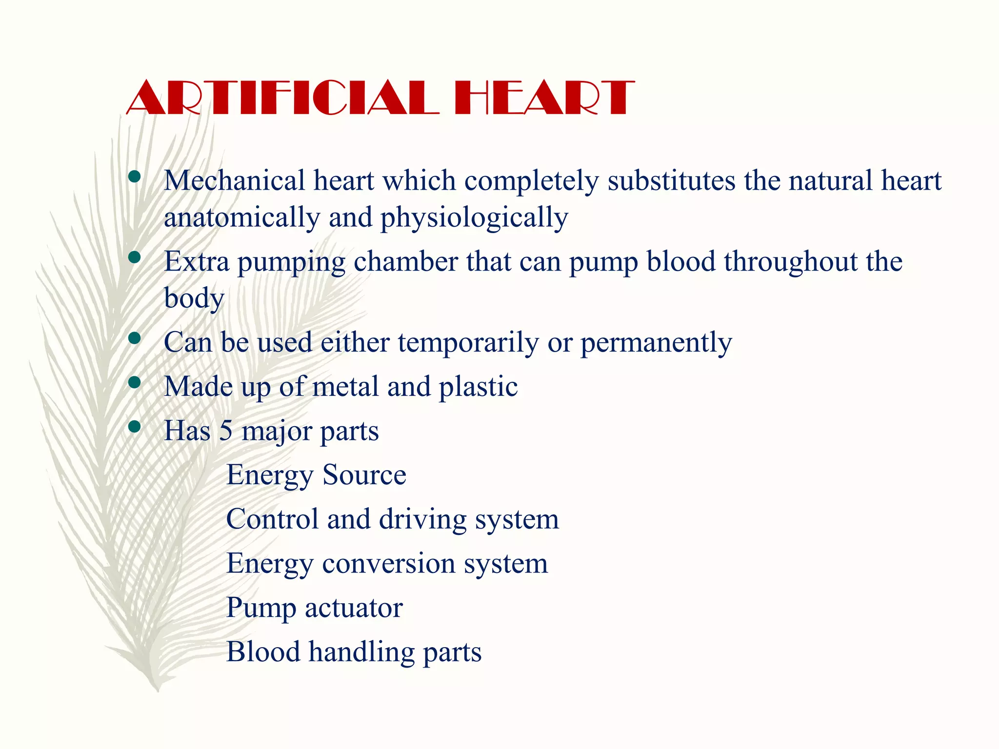 Energy transmission system for artificial heart | PPT