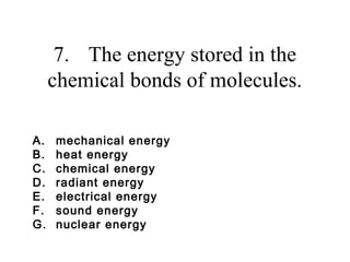 Energy unit review | PPT