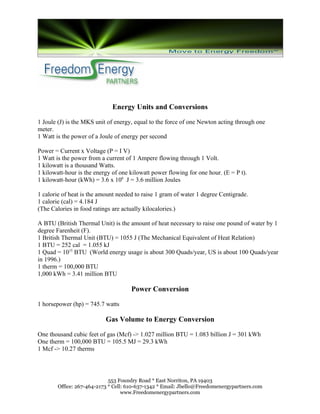 Energy Units And Conversions Pdf