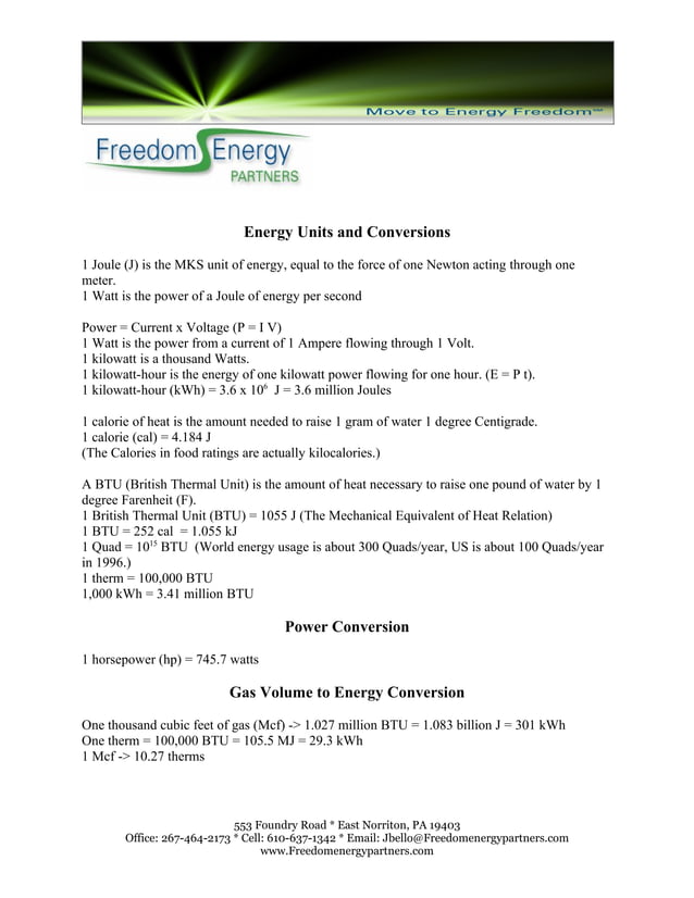 Energy Units And Conversions | PDF | Free Download
