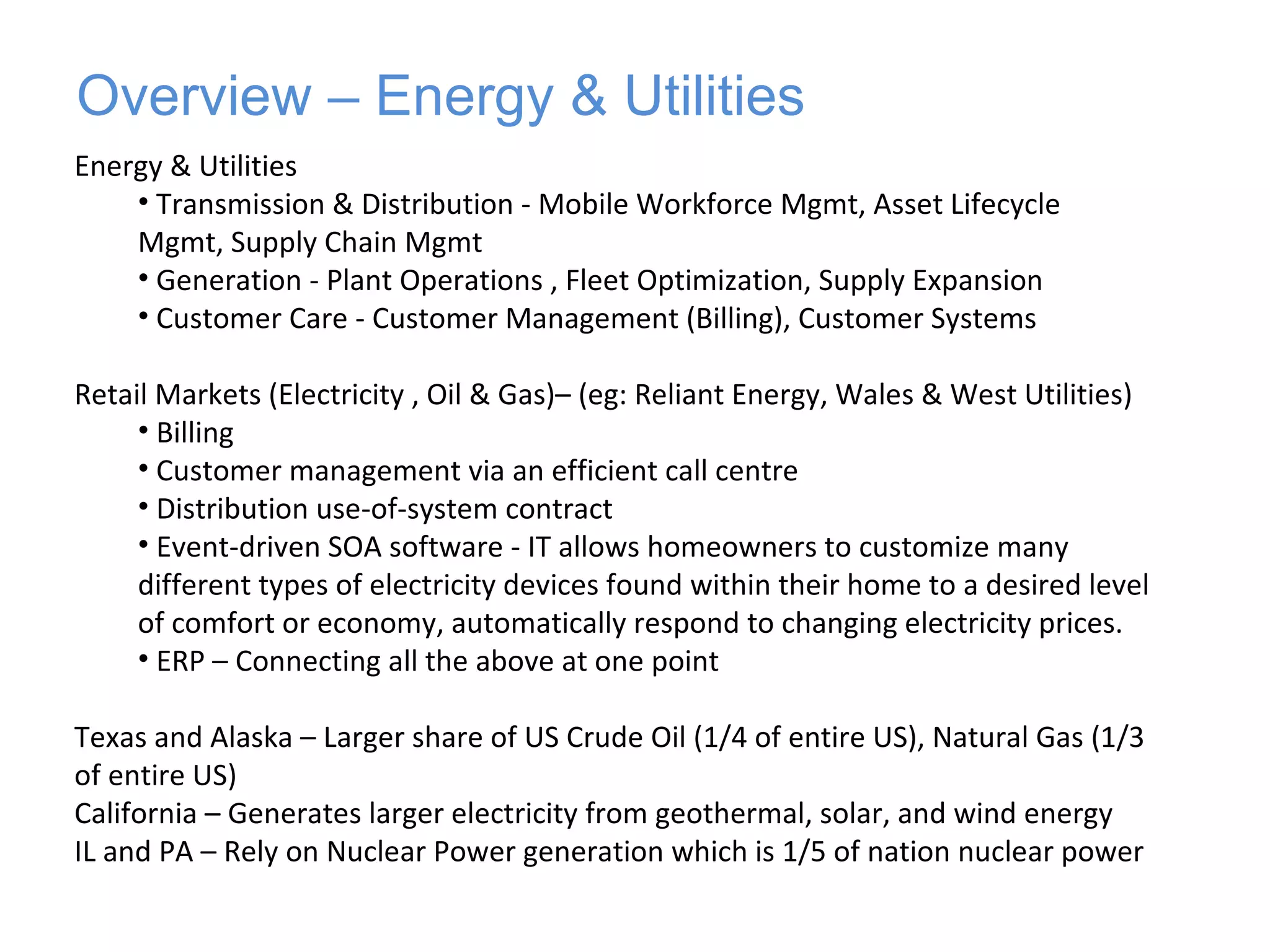 Energy & Utilities Manufacturing Industry Ppt | PPT