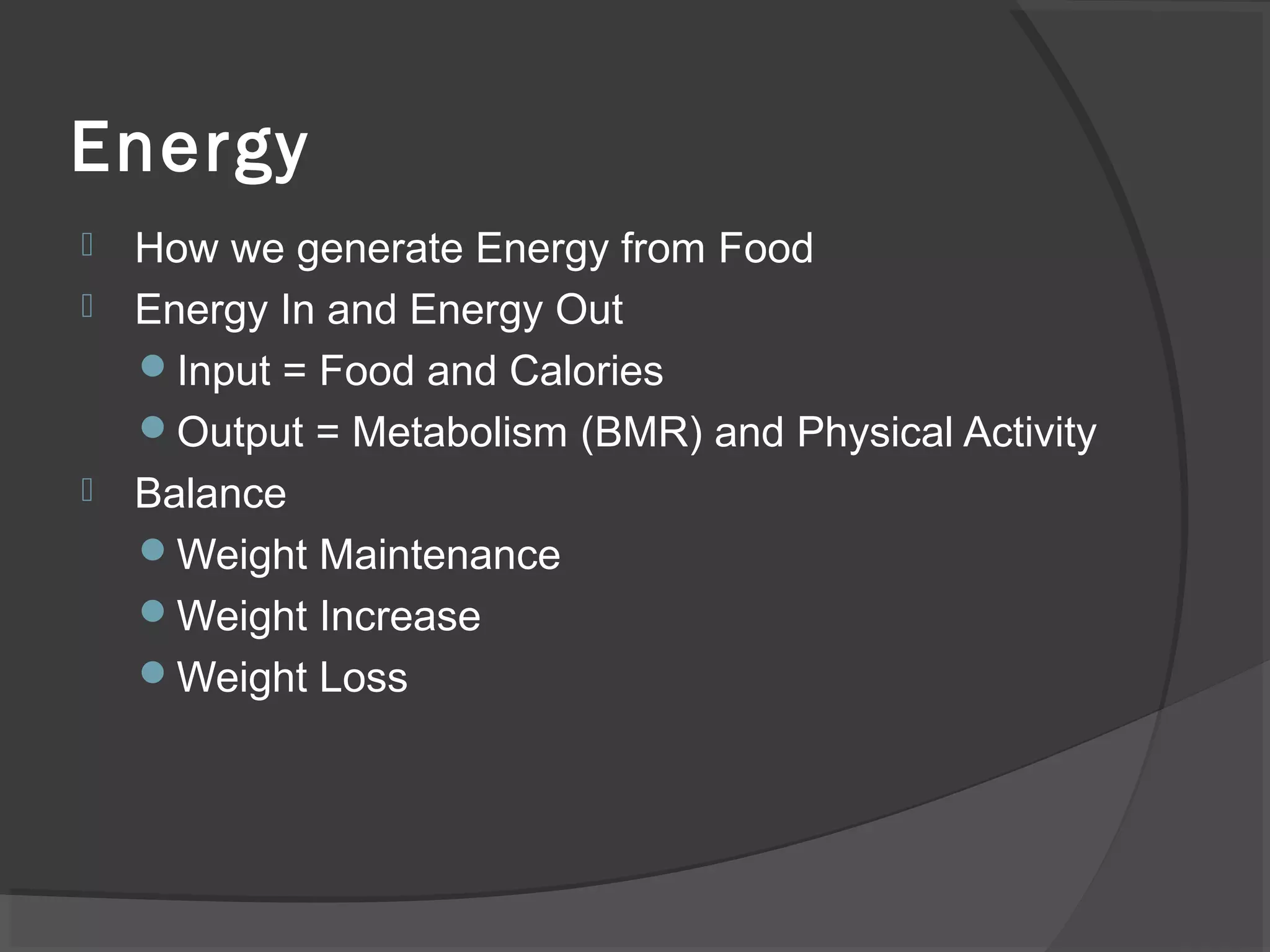 Energy values of foods | PPT