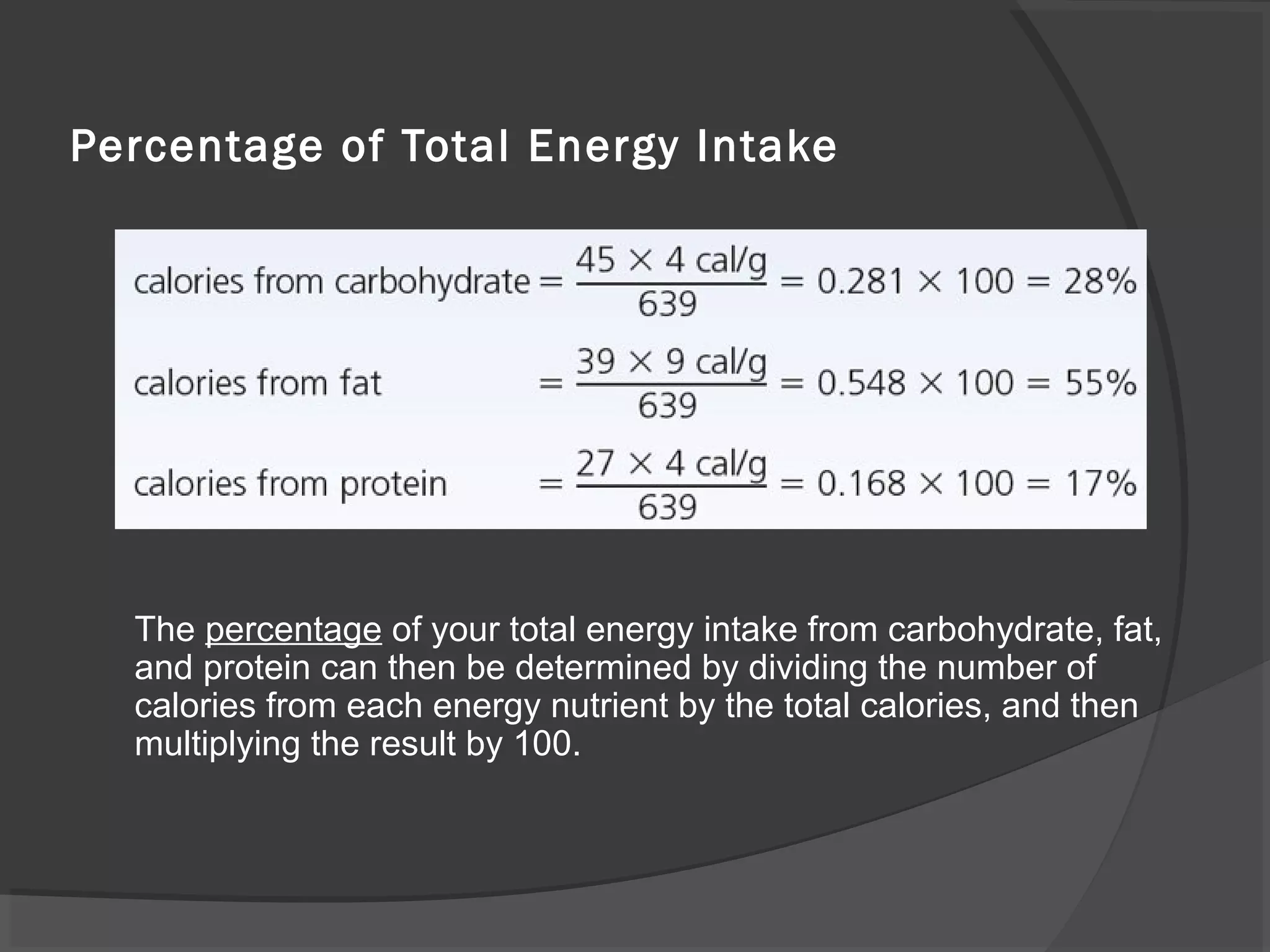 Energy values of foods | PPT