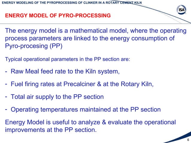 ENERGY MODELING OF THE PYROPROCESSING OF CLINKER IN A ROTARY CEMENT ...