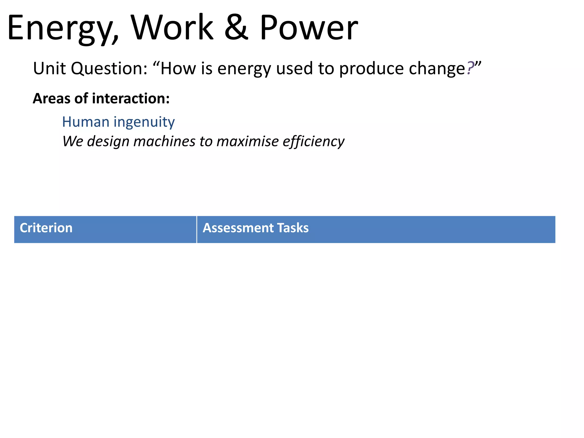 Energy, Work & Power | PPTX
