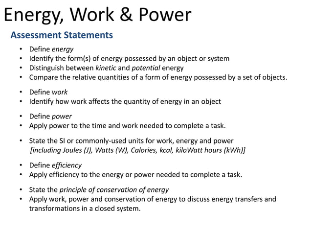 Energy, Work & Power | PPTX