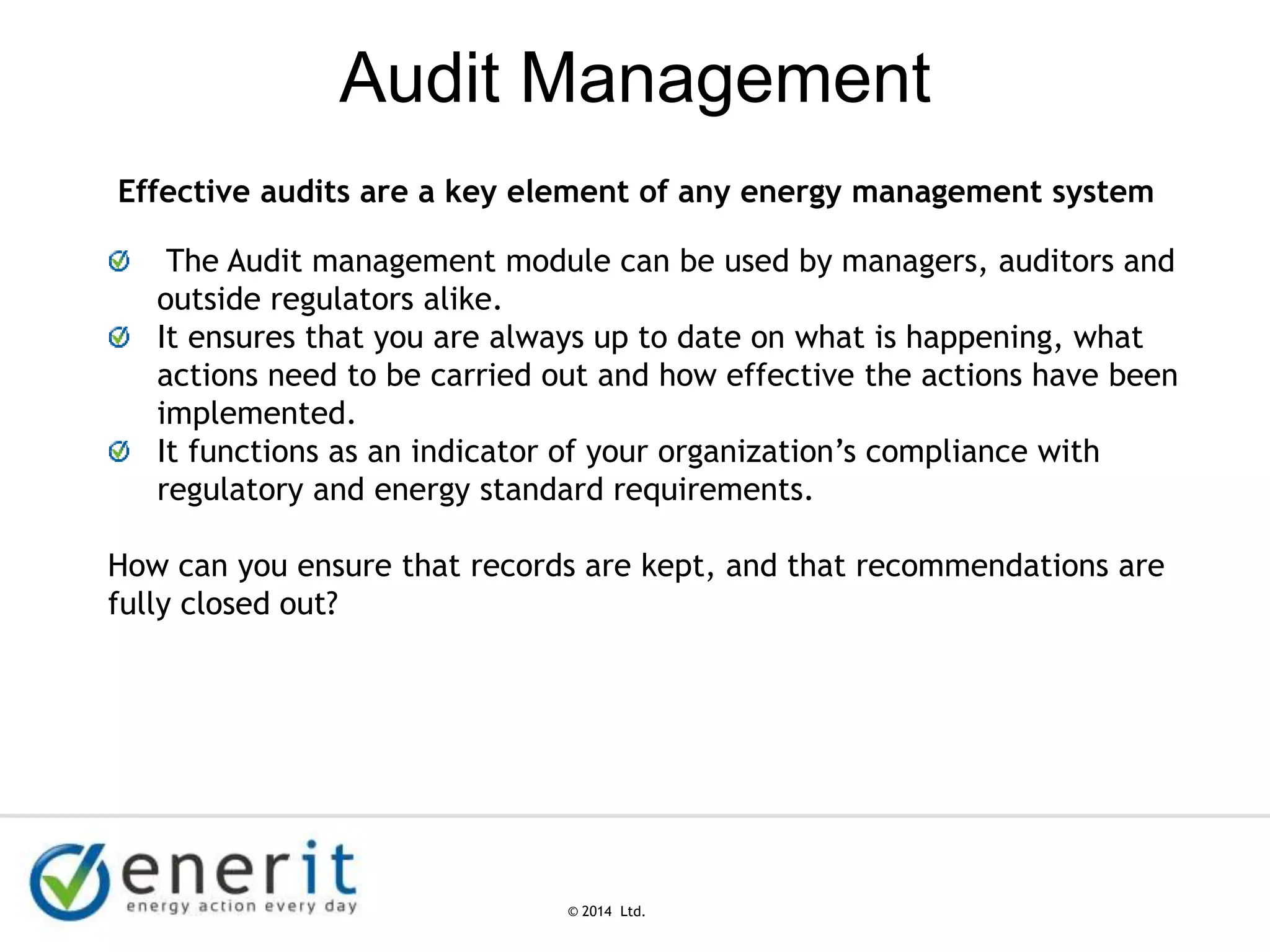 Enerit ISO 50001 Audit Management Presentation | PPT