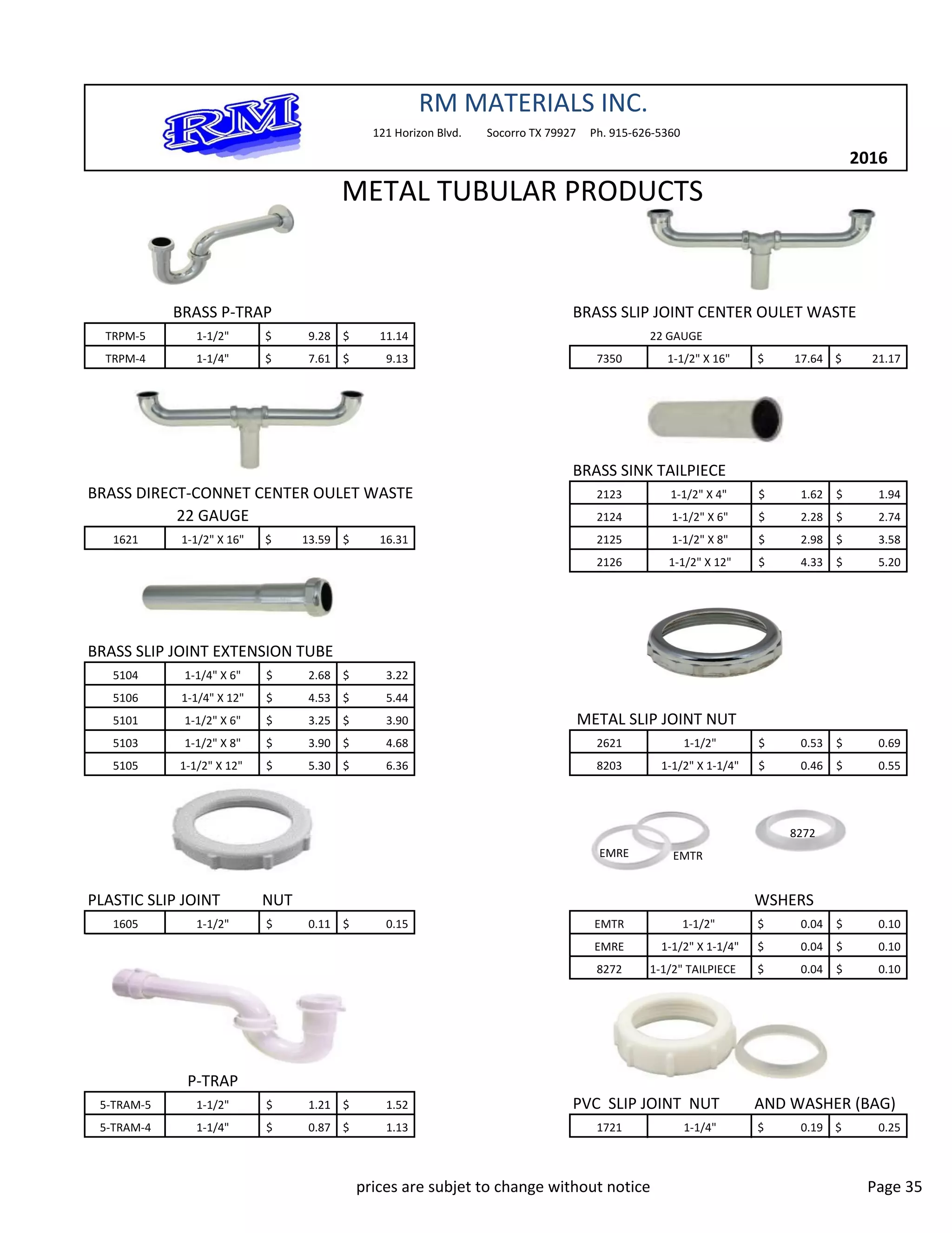 CATALOGO 2016 RM MATERIALS | PDF