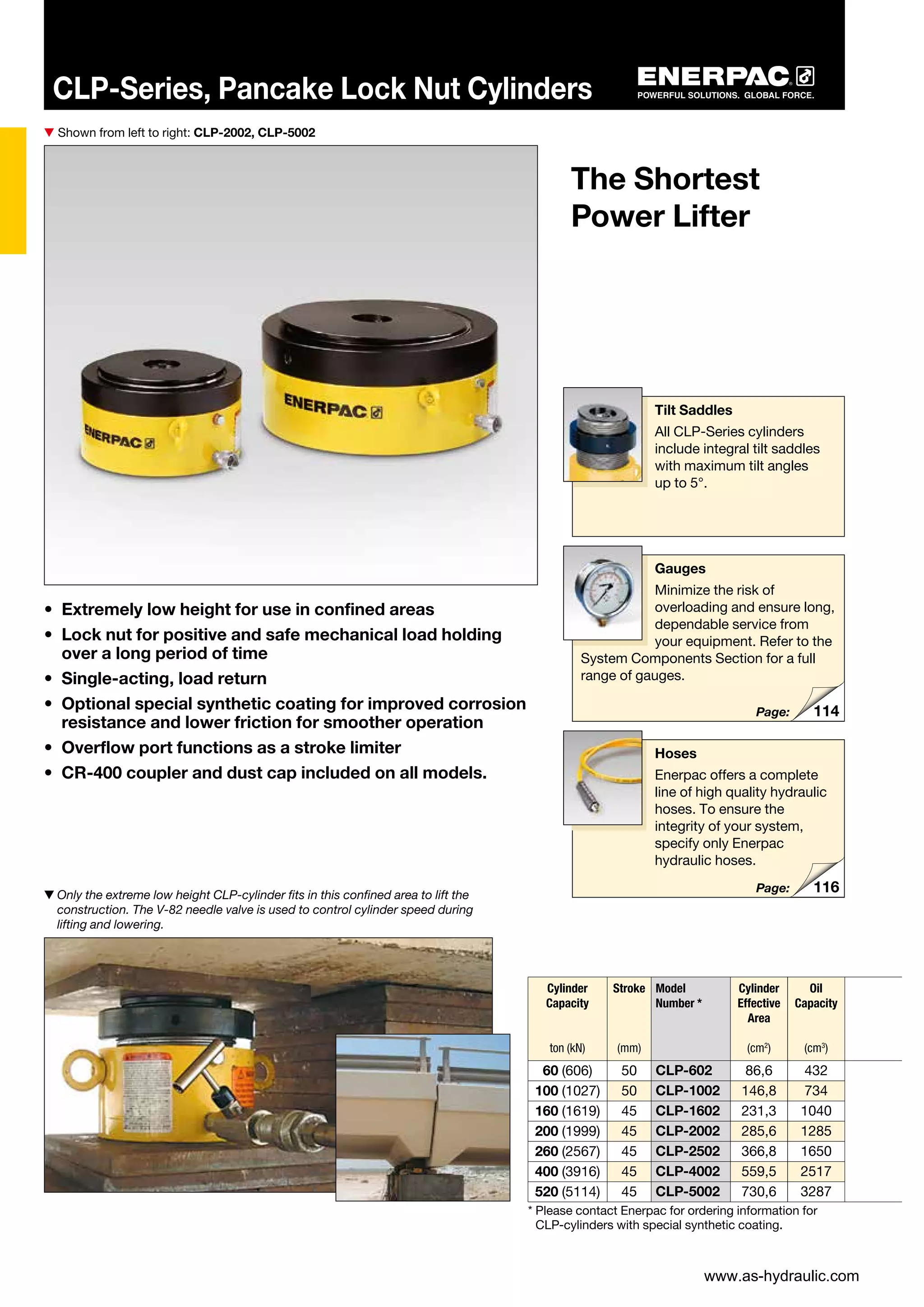 Enerpac clp series pancake lock nut cylinders | PDF