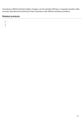 Silicon Controlled Rectifier (SCR) Battery Charger - Enertech UPS | PDF