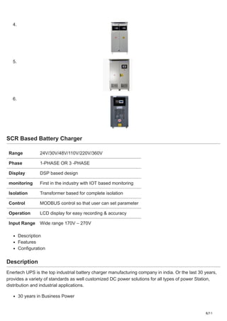 Silicon Controlled Rectifier (SCR) Battery Charger - Enertech UPS | PDF