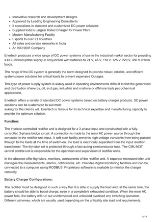 Silicon Controlled Rectifier (SCR) Battery Charger - Enertech UPS | PDF