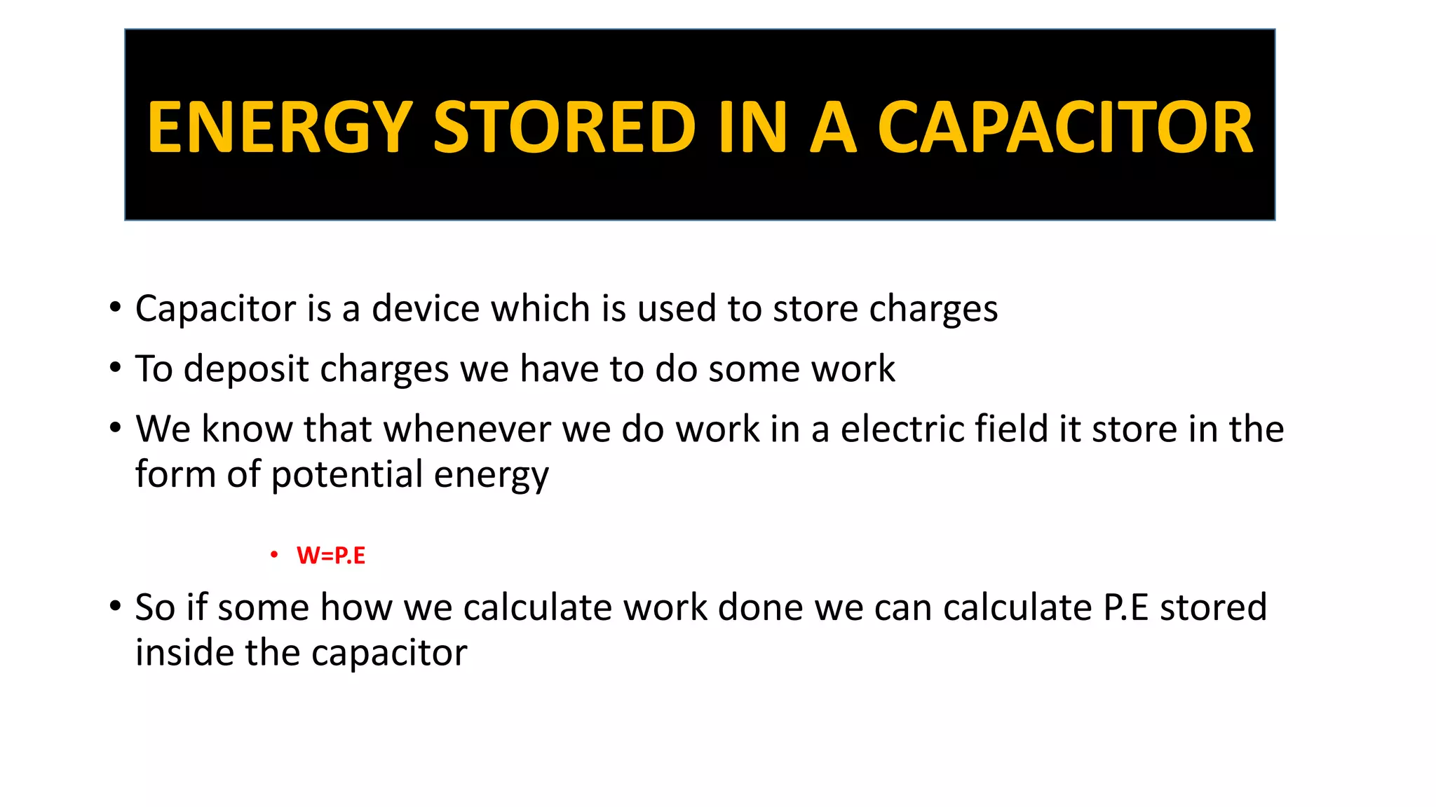 Eneryg store in a capacitor | PDF